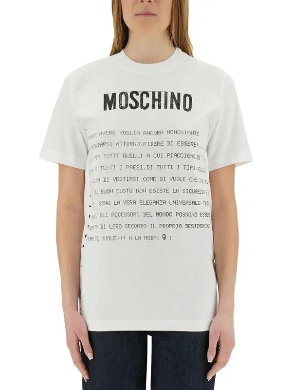 Moschino Printed Cotton T-shirt - White