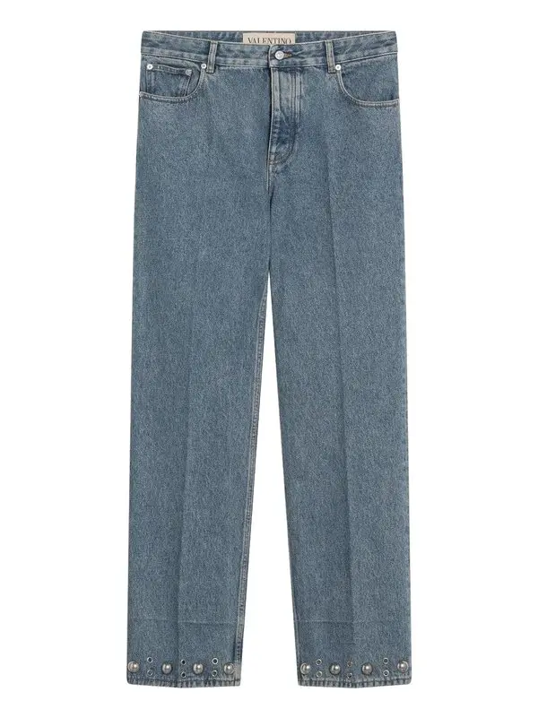 Valentino Garavani Medium Jeans With Cabochons - Blue