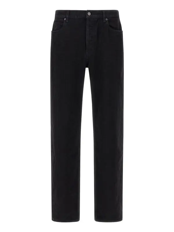 Saint Laurent Straight Leg Cotton Denim Jeans - Black