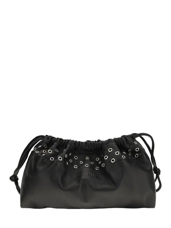 Pierre Hardy Calfskin Leather Eyelet Double Clutch - Black