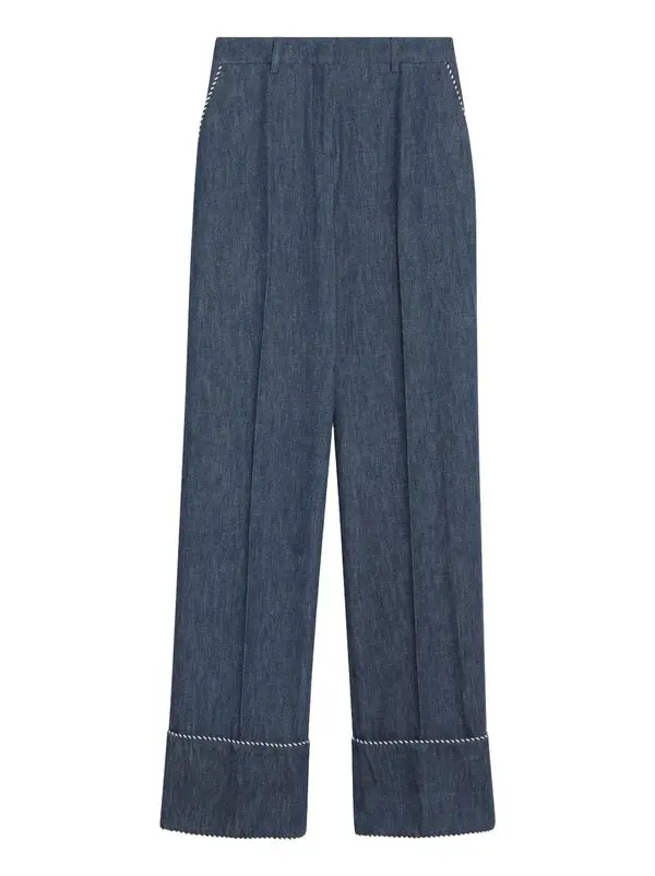 Valentino Garavani Chambray Denim Trousers - Blue