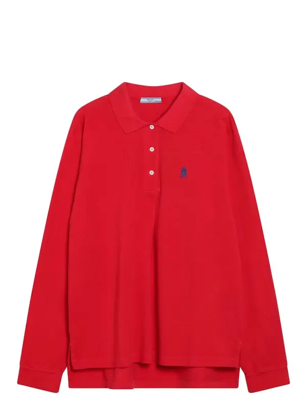 Prada Cotton Pique Polo - Red