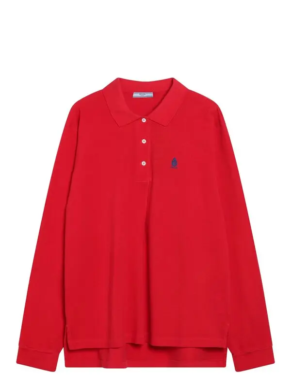Prada Cotton Pique Polo - Red