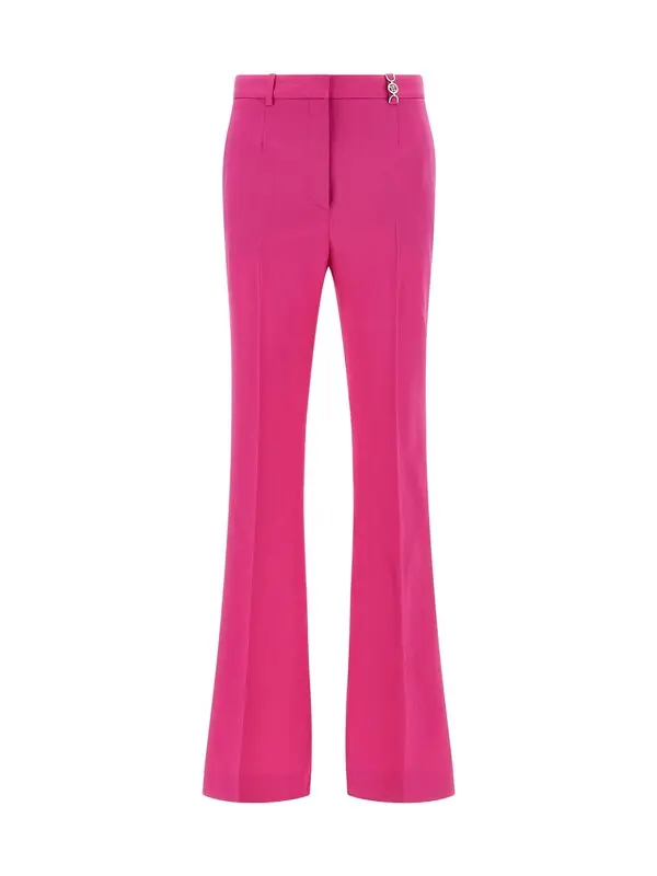 Versace Stretch Wool Flared Trousers - Pink
