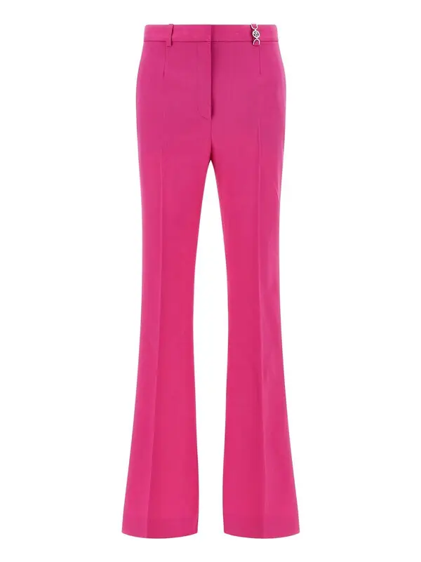 Versace Stretch Wool Flared Trousers - Pink
