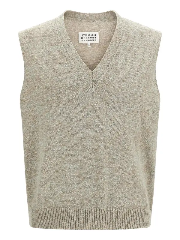 MAISON MARGIELA Bouclé Knit Vest - Cream
