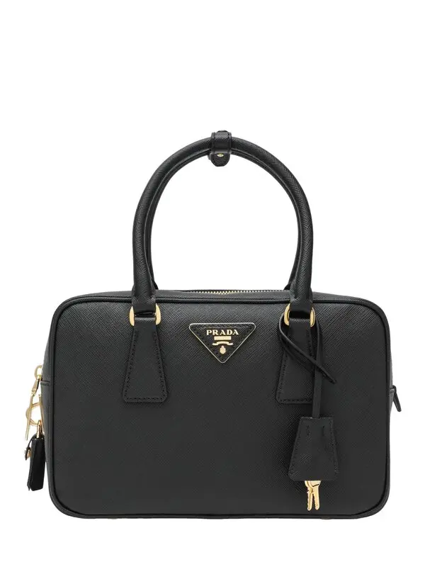 Prada Saffiano Leather Top-handle Bag - Black