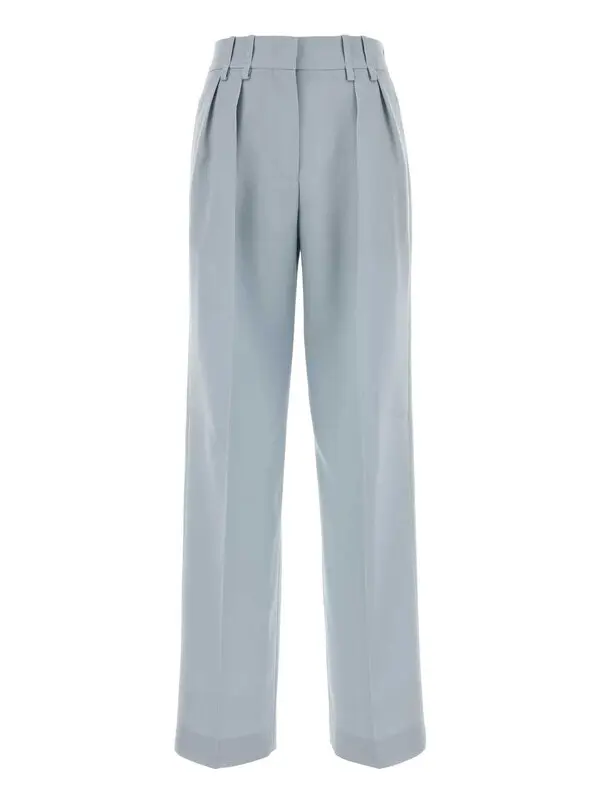 JIL SANDER Pastel Light Wool Palazzo Pant - Blue