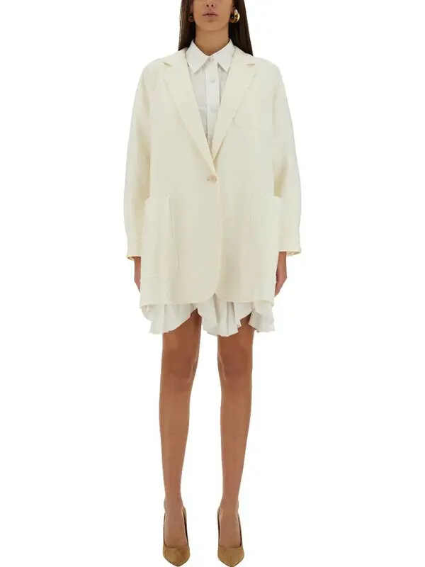 Max Mara Orlaya Virgin Wool Blend Jacket - White