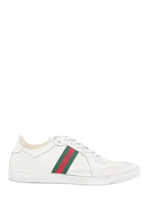 Gucci Leather Stretch Sneakers - White