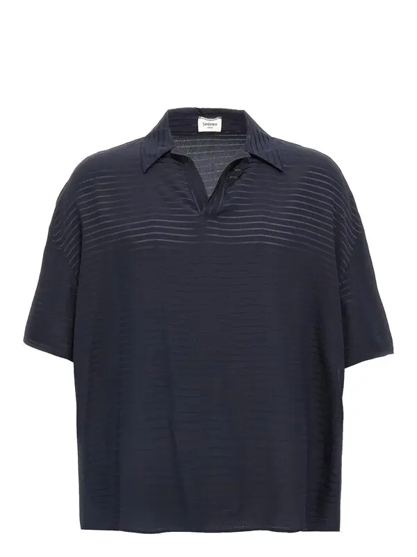 Saint Laurent Silk Polo Shirt - Blue