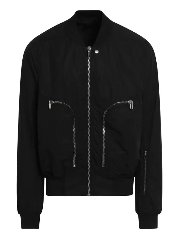 Rick Owens Bauhaus Flight Ribbed Cotton Bomber Jacket - Black