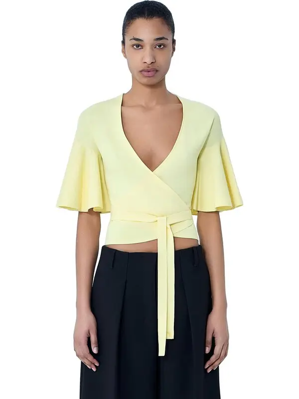 Jacquemus Wrap Knit Top - Yellow