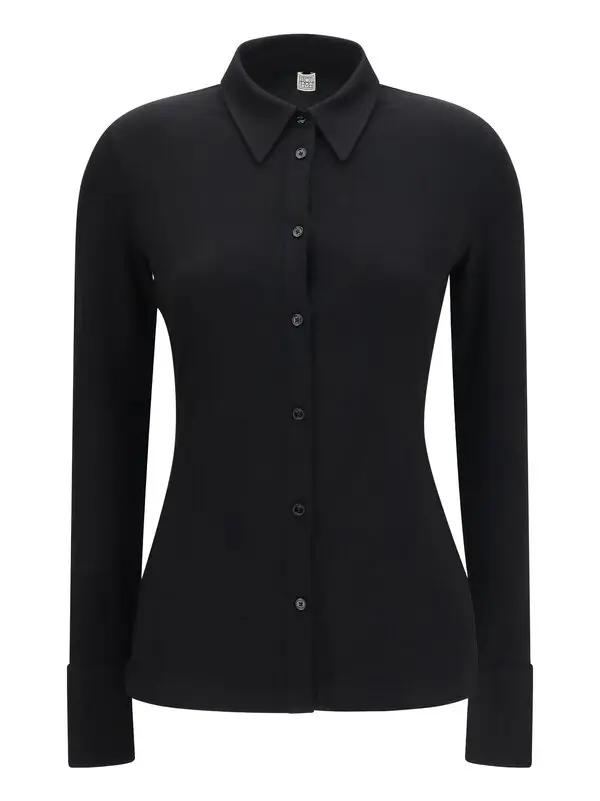 TOTEME Viscose Shirt With High Cuffs - Black