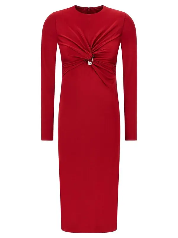Versace Safety Pin Midi Dress - Red