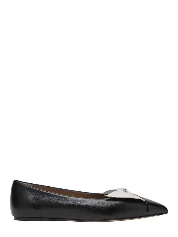 FERRAGAMO Leather Ballerina Flats - Black