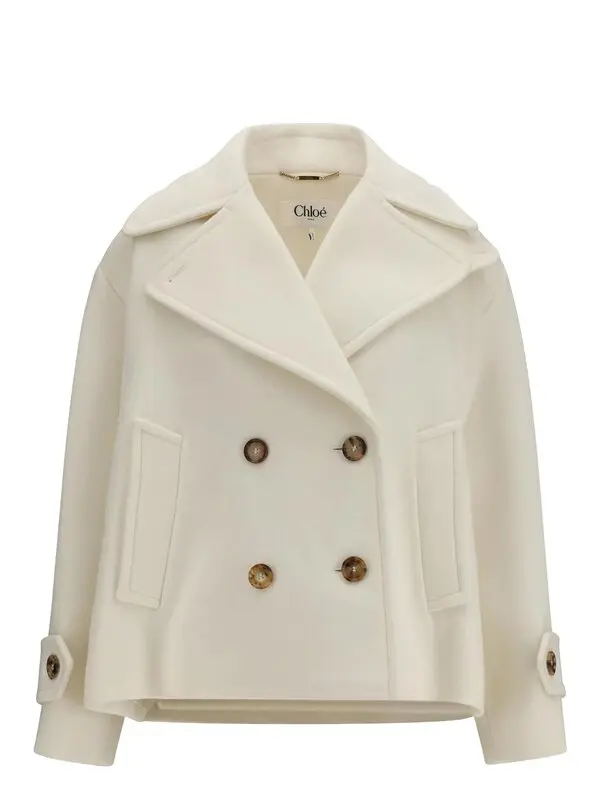 Chloé Oversize Short Coat - White
