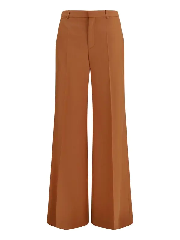 Chloé High-waisted Flared Cotton Pants - Orange