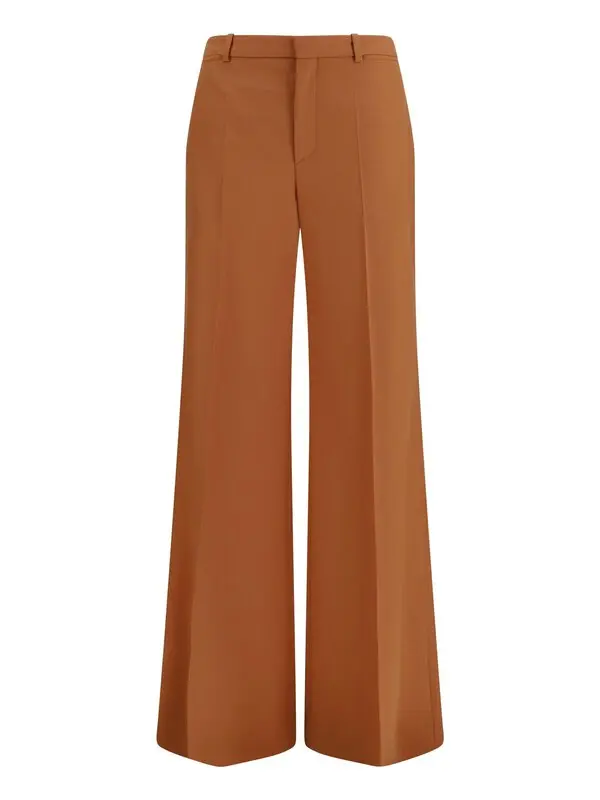 Chloé High-waisted Flared Cotton Pants - Orange