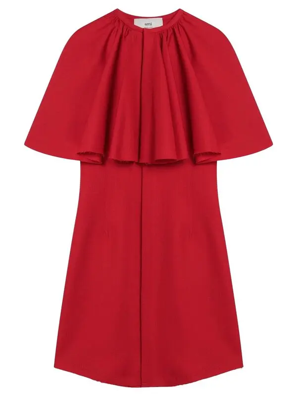 AMI Paris Wool Mini Dress - Red