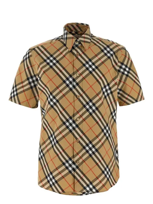 Burberry Check' Shirt - Sand