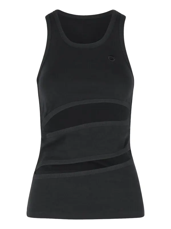 Coperni Spirale Cotton Tank Top - Black