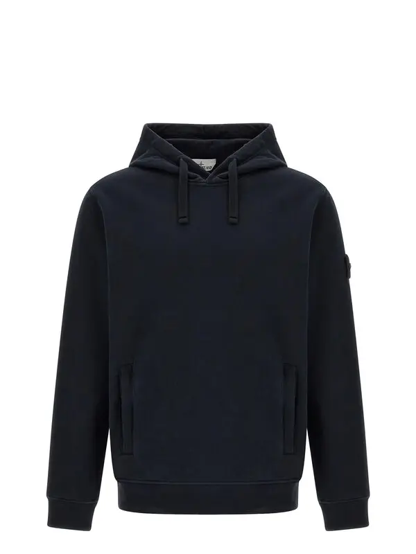 Stone Island Badge Hoodie - Blue