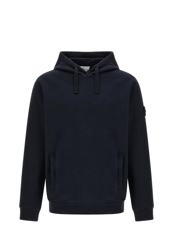 Stone Island Badge Hoodie - Blue