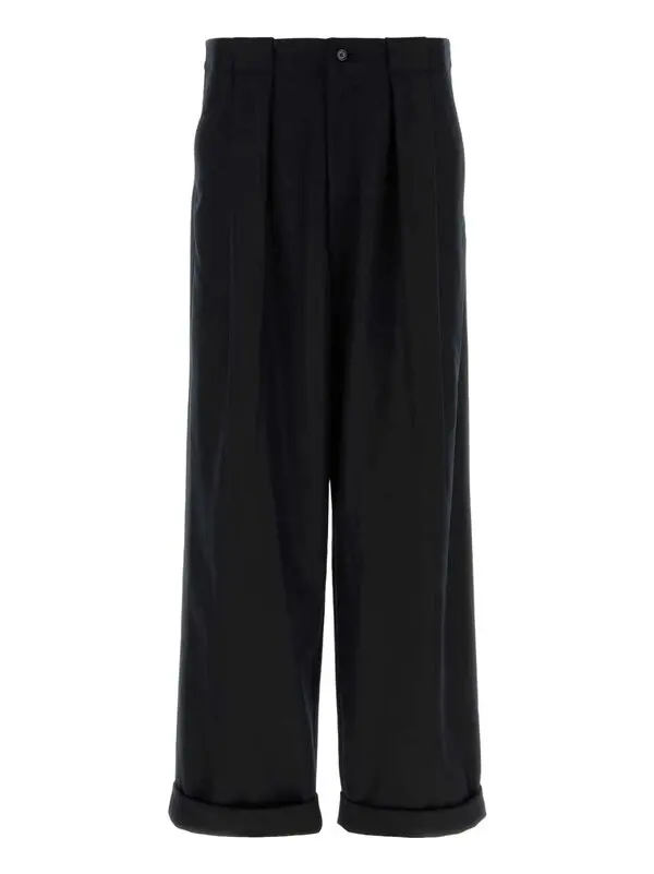 Dolce & Gabbana Wool Wide-leg Pant - Black