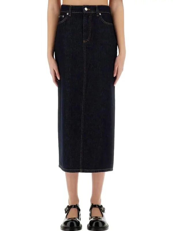 Moschino Long Denim Skirt - Blue