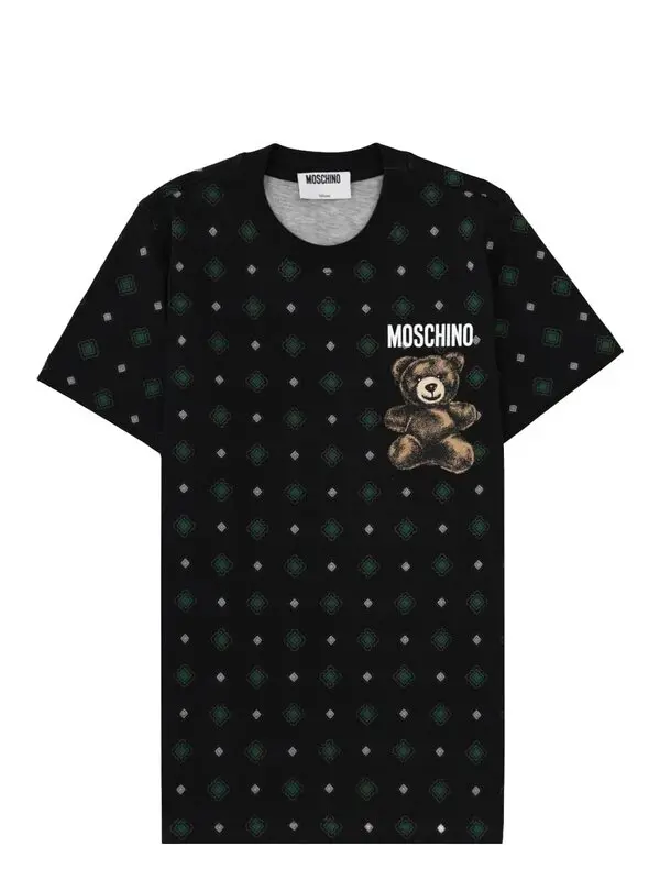 Moschino Short Sleeve T-shirt With Print - Black