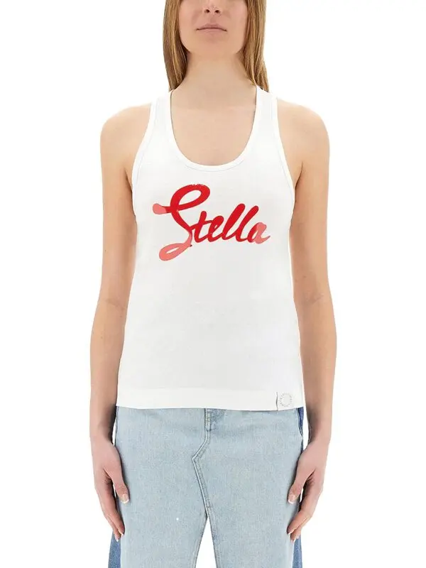 Stella McCartney Logo Cotton Tank Top - White