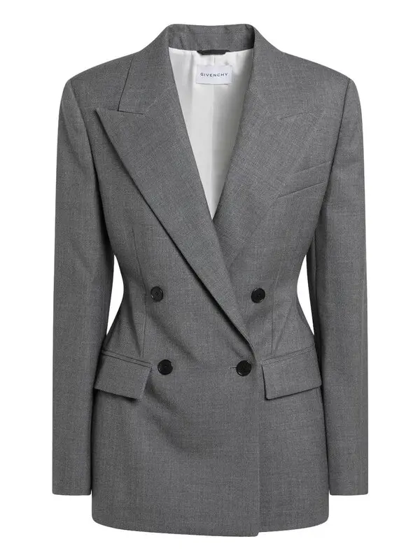 Givenchy Grey Double-breasted Wool Jacket - Gray