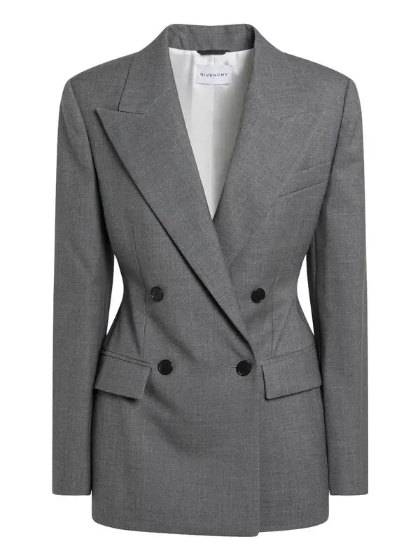 Givenchy Double-breasted Wool Jacket - Gray