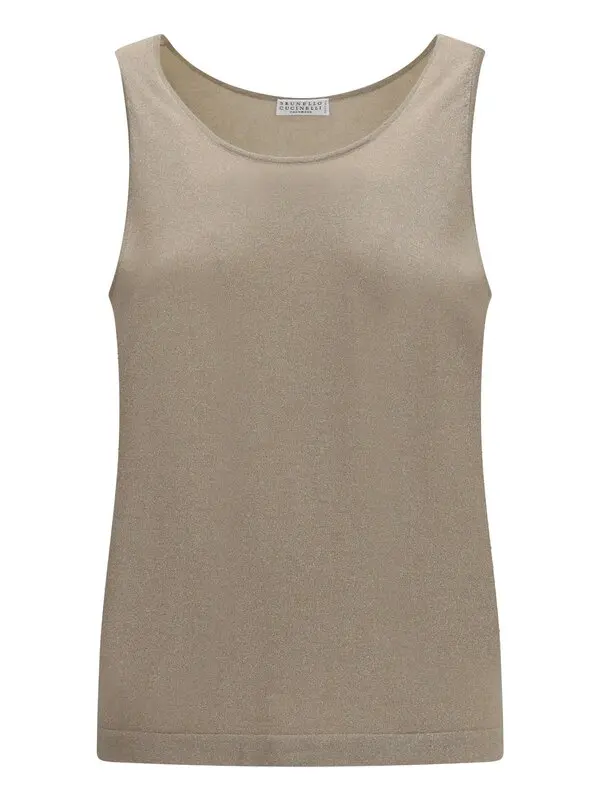 Brunello Cucinelli Luminous Knit Tank Top - Cream