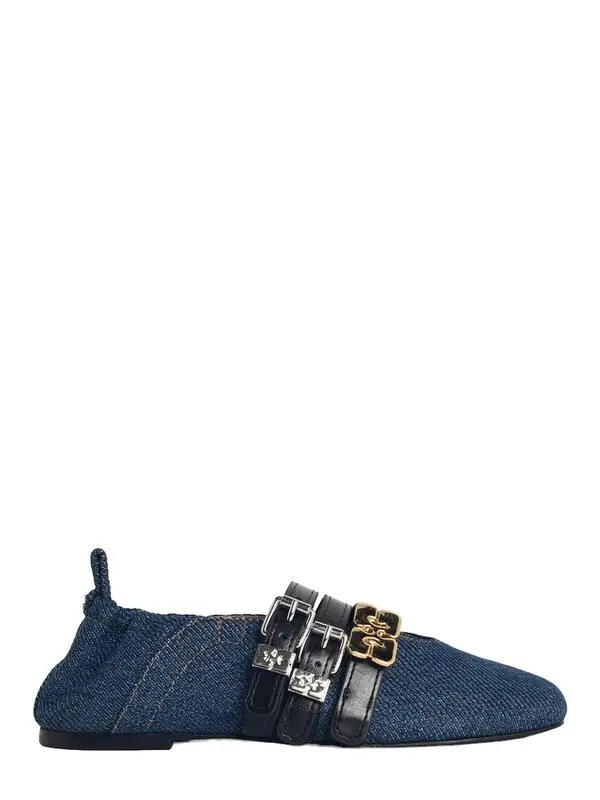 GANNI Denim Sporty Ballet Flats - Blue