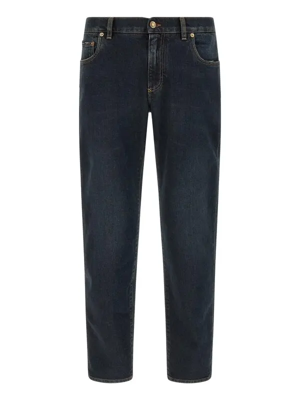 Dolce & Gabbana Logo Plaque Jeans - Blue