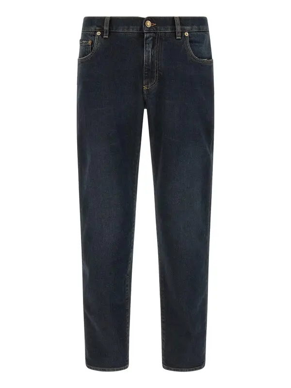 Dolce & Gabbana Logo Plaque Jeans - Blue