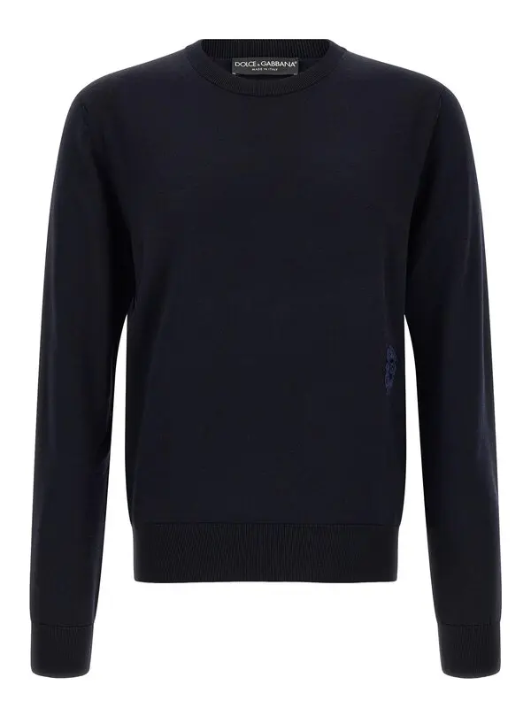 Dolce & Gabbana Heraldic Coat Of Arms Sweater - Blue