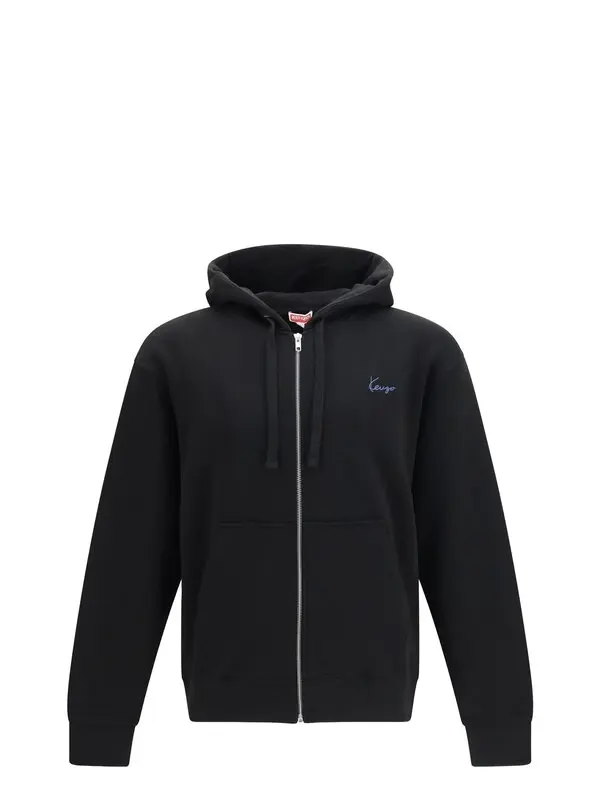 Kenzo Signature Embroidered Hoodie - Black