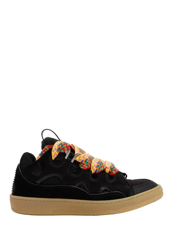 LANVIN Leather Curb Sneakers - Black