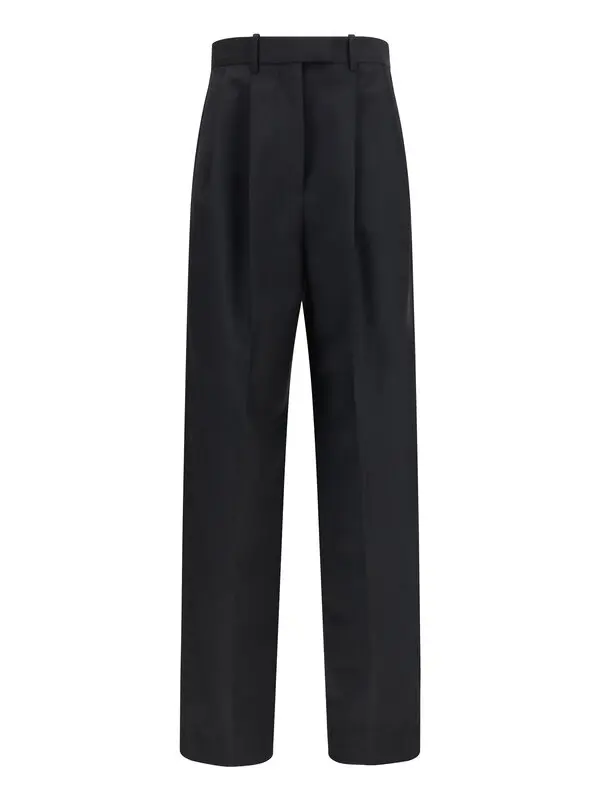 Givenchy Wool Mohair Double-pleat Trousers - Black