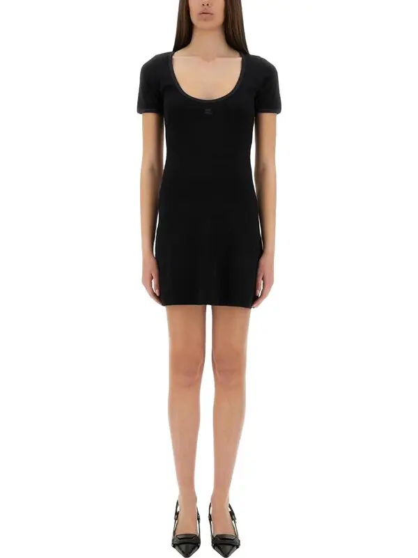 COURREGES Holistic Contrast Mini Dress - Black
