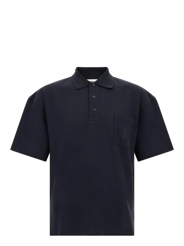 Saint Laurent Cassandre' Polo Shirt - Blue