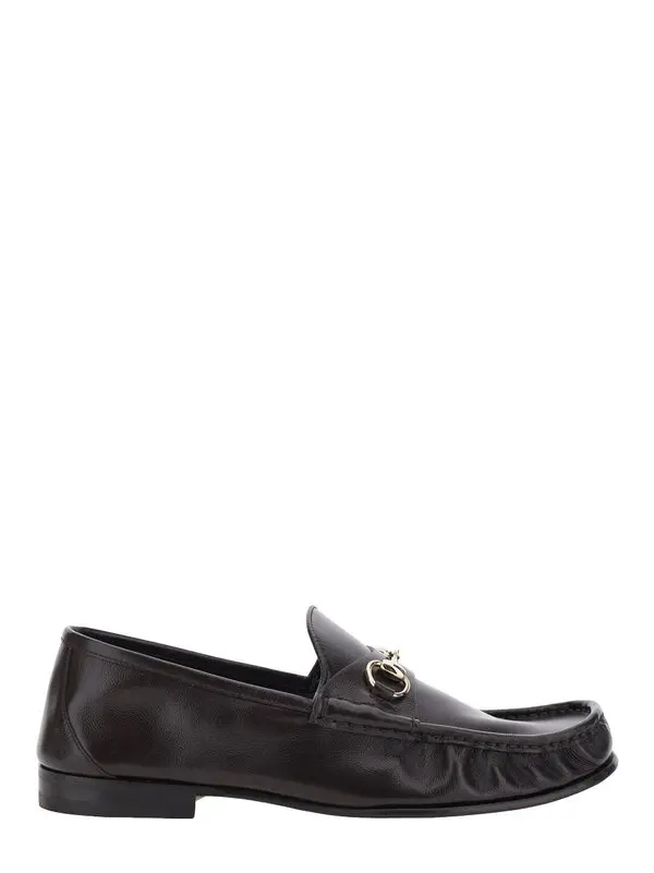 Gucci Lugano' Brown Loafers With Horsebit Plaque On The Front And Low Heel In Leather For - Multicolor