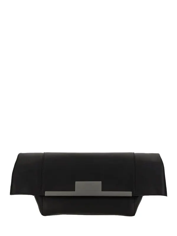 Max Mara Clasp Medium Clutch - Black