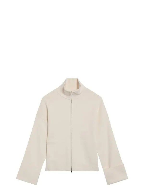 Max Mara Ivory Viscose-blend Zip-up Sweatshirt - Cream