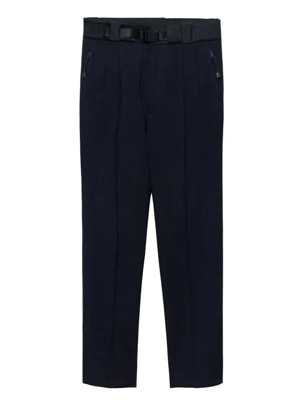 Prada Wool Trousers With Technical Details - Blue