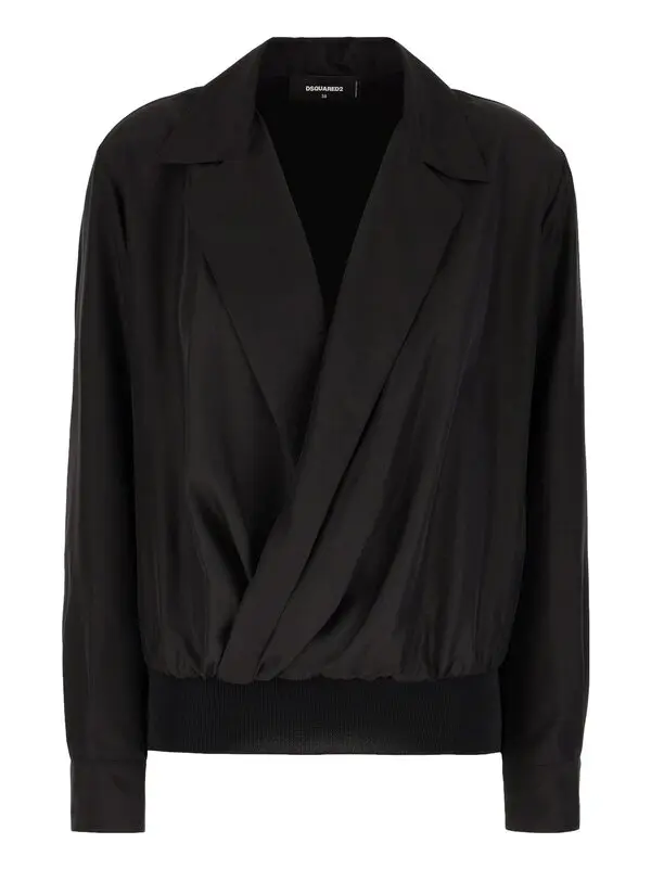 Dsquared2 Wrap Blouse With Logo Detail - Multicolor