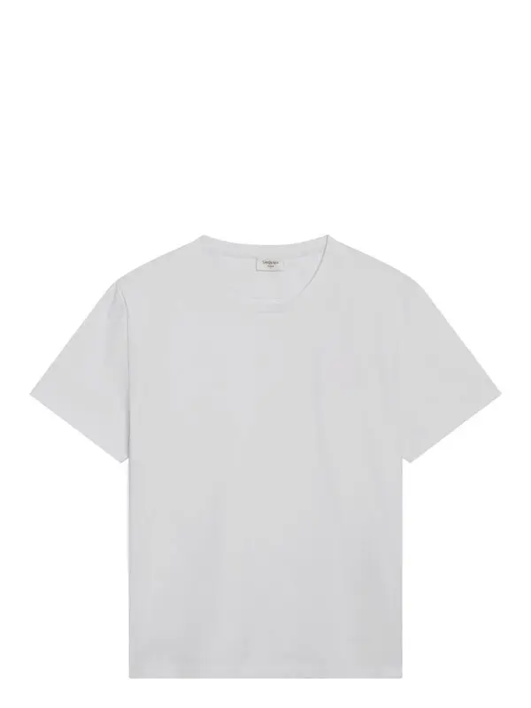 Saint Laurent Small Fit De Cotton T-shirt - White